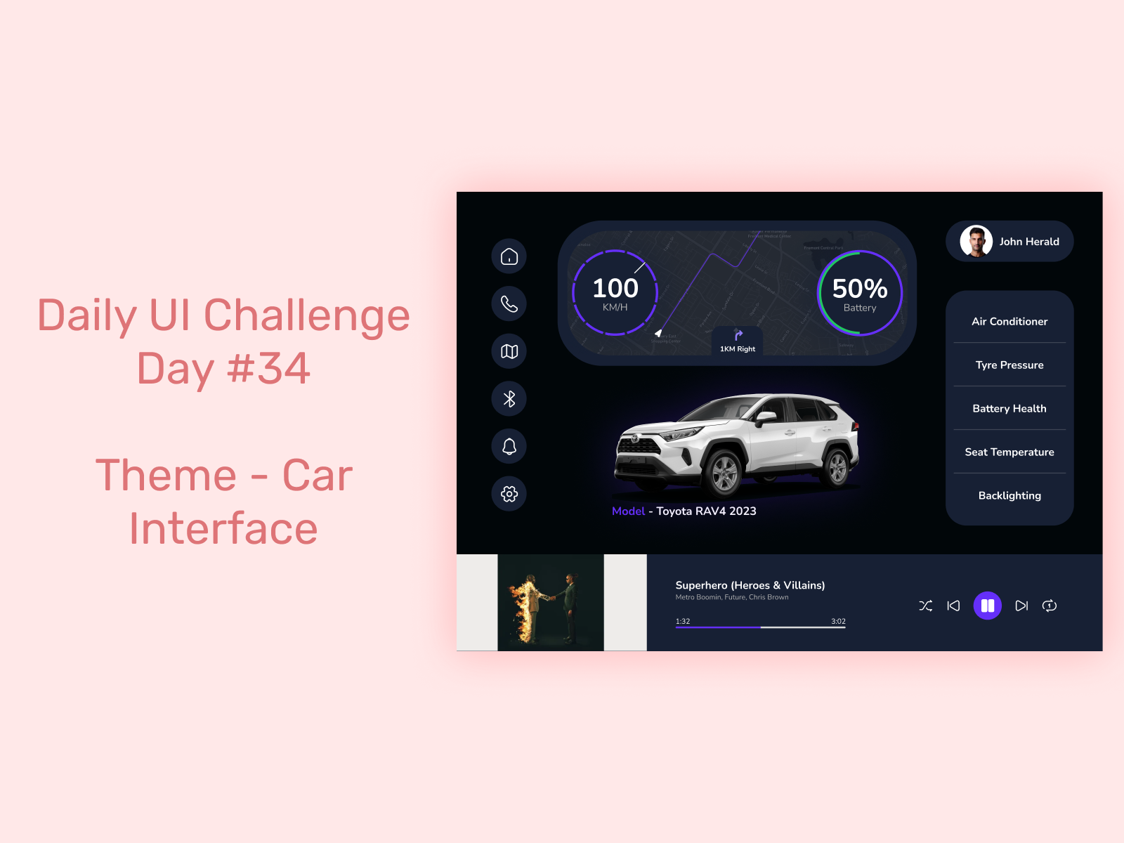 Daily UI Challenge #34 - Car Interface by Ahmed Nassar on Dribbble