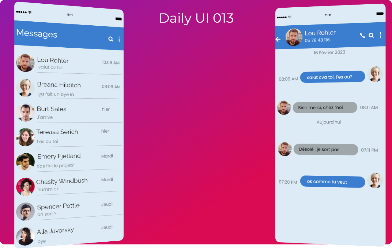 Daily UI Day 13 - Direct messaging by Siby Lassana on Dribbble