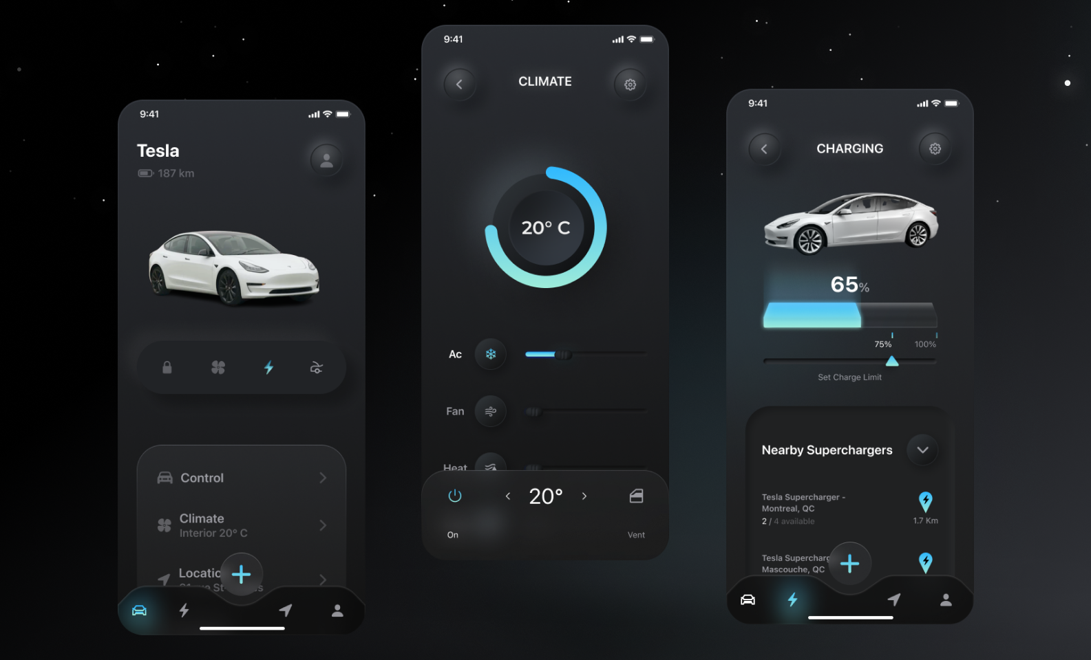 Tesla App UI Concept by Wawa on Dribbble