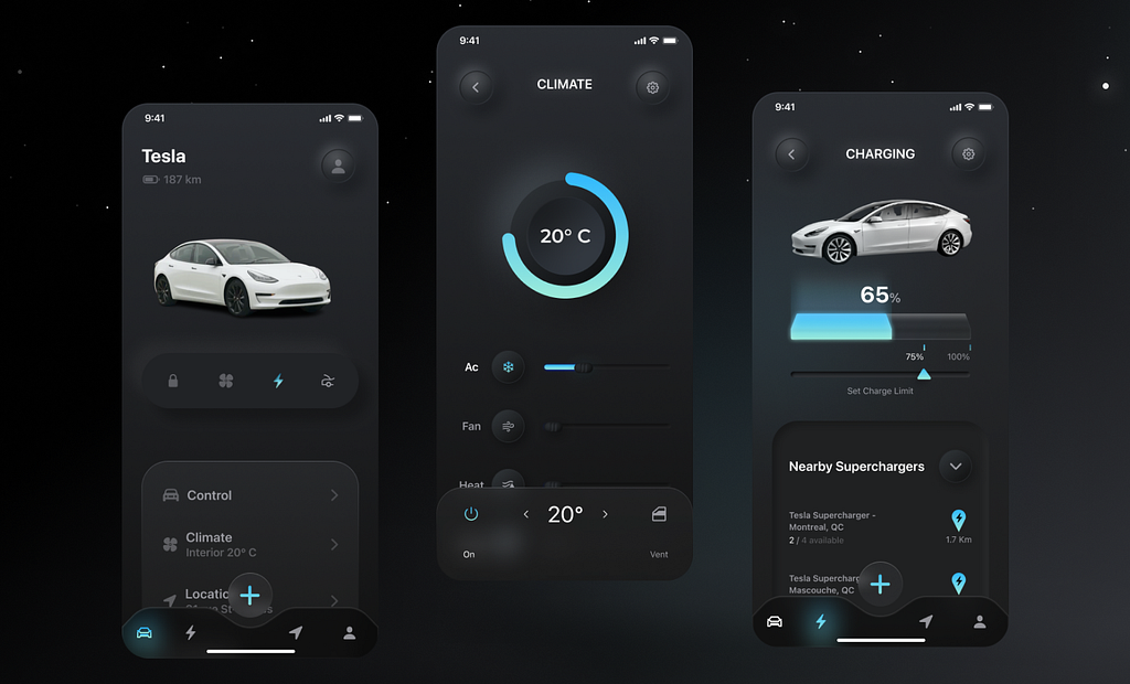Tesla App UI Concept by Wawa on Dribbble