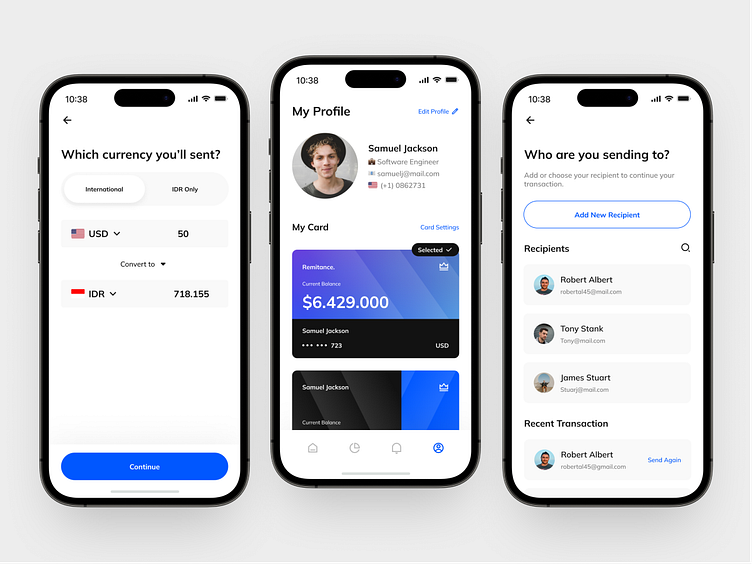 Remittance - Remittance Mobile App UI Kit by Nija Design for Nija Works on Dribbble