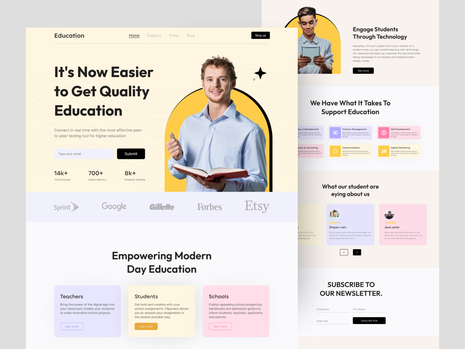Education Website Design by Jahedul for Tophats on Dribbble