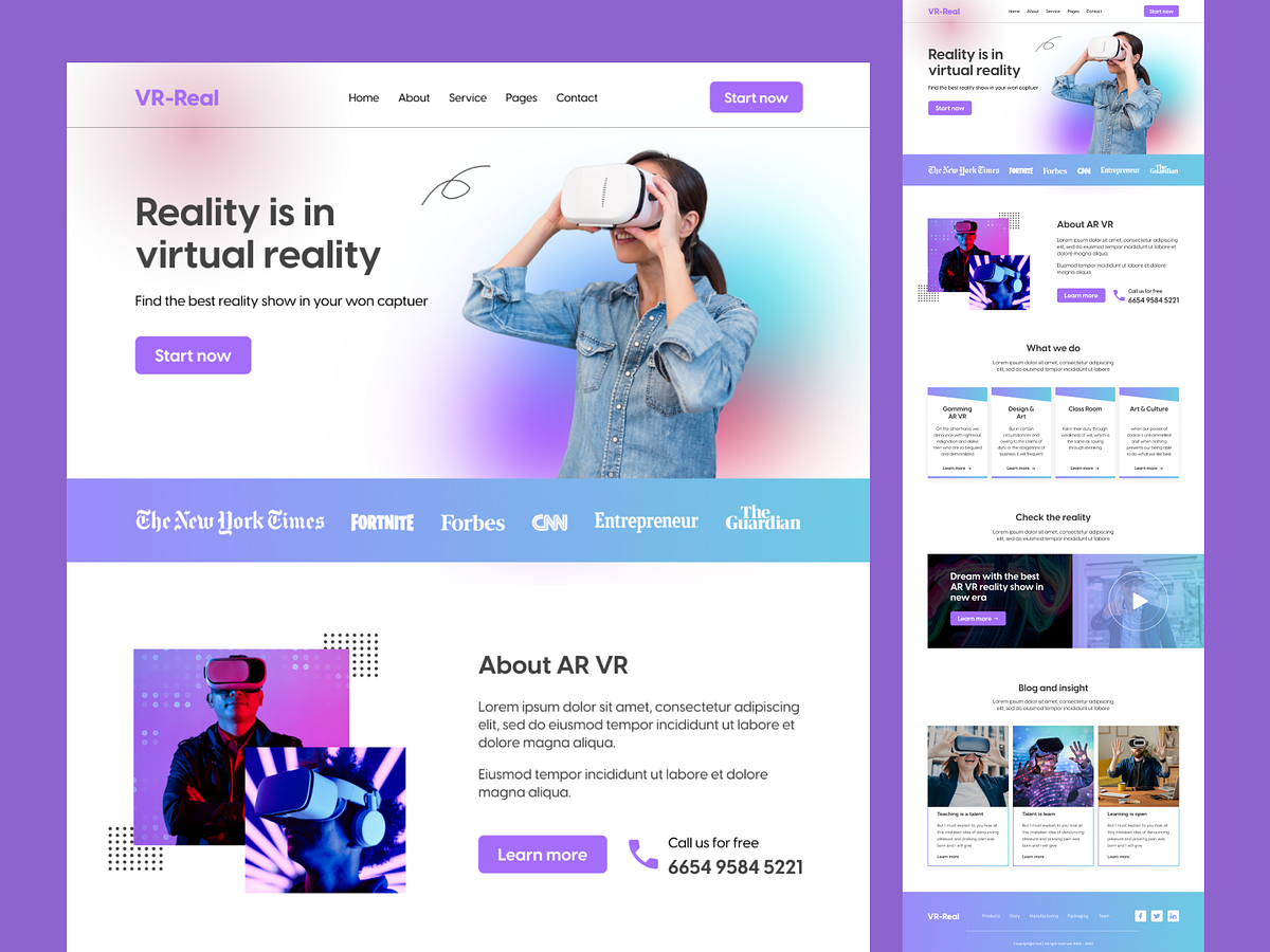 VR-Real website UI design by Sazidur Rahman on Dribbble