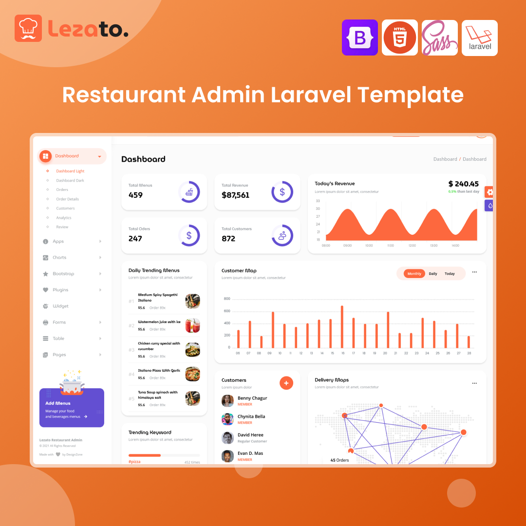 Lezato - Restaurant Food Laravel Admin Dashboard Template by Rahul Dev ...
