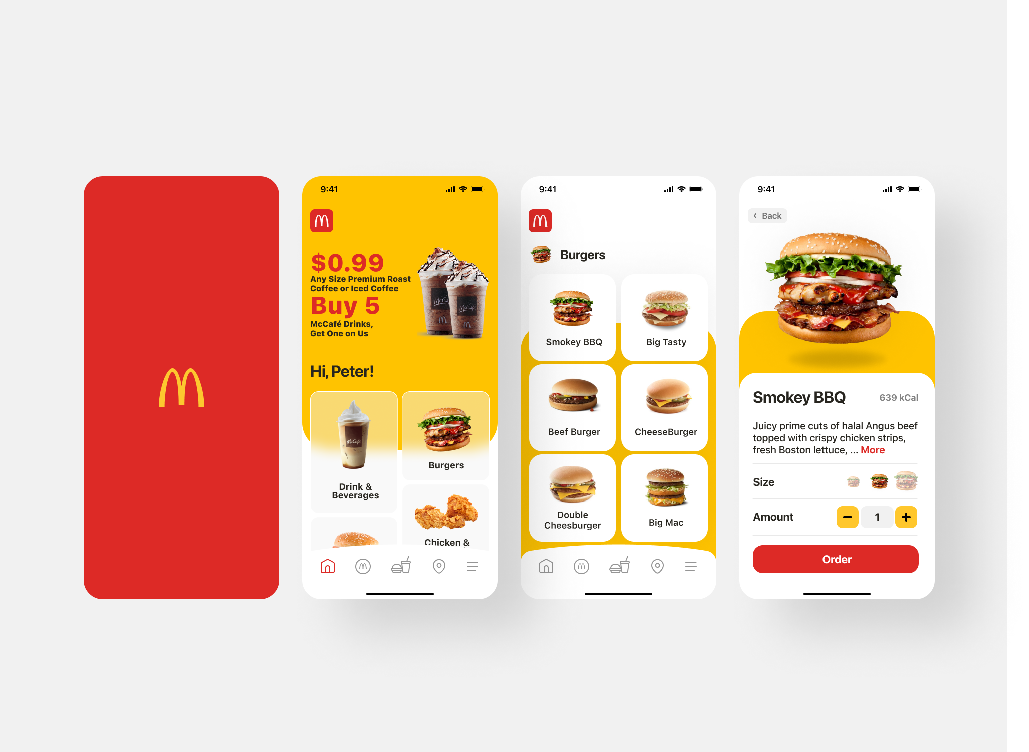 McDonald's App UI Redesign by Samsul Hidayat on Dribbble