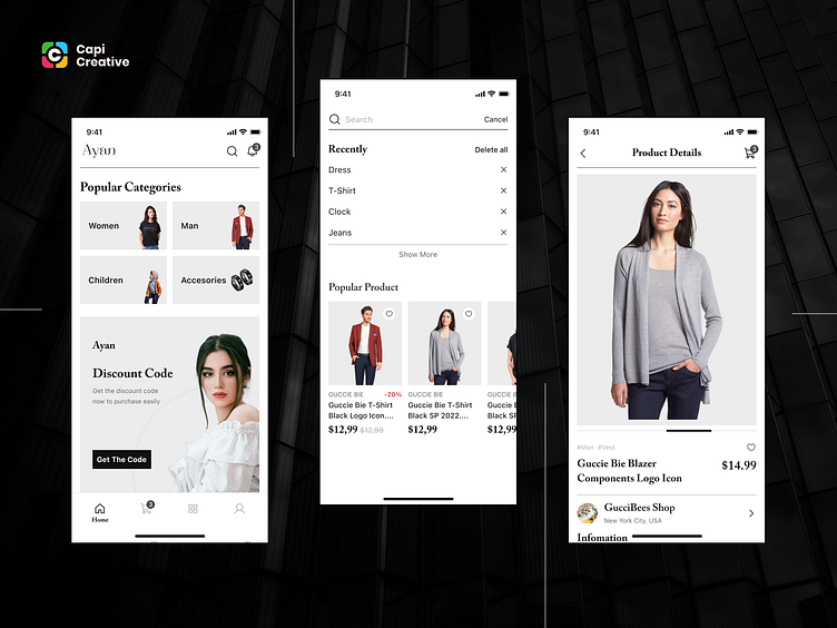 E Commcerce Mobile App Ui Concept By Capi Product On Dribbble