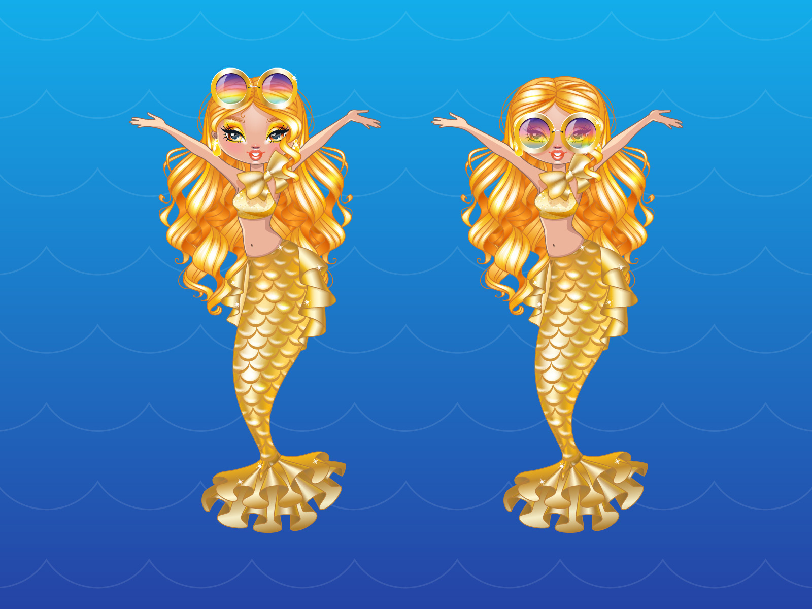 Golden mermaid by Tatiana on Dribbble