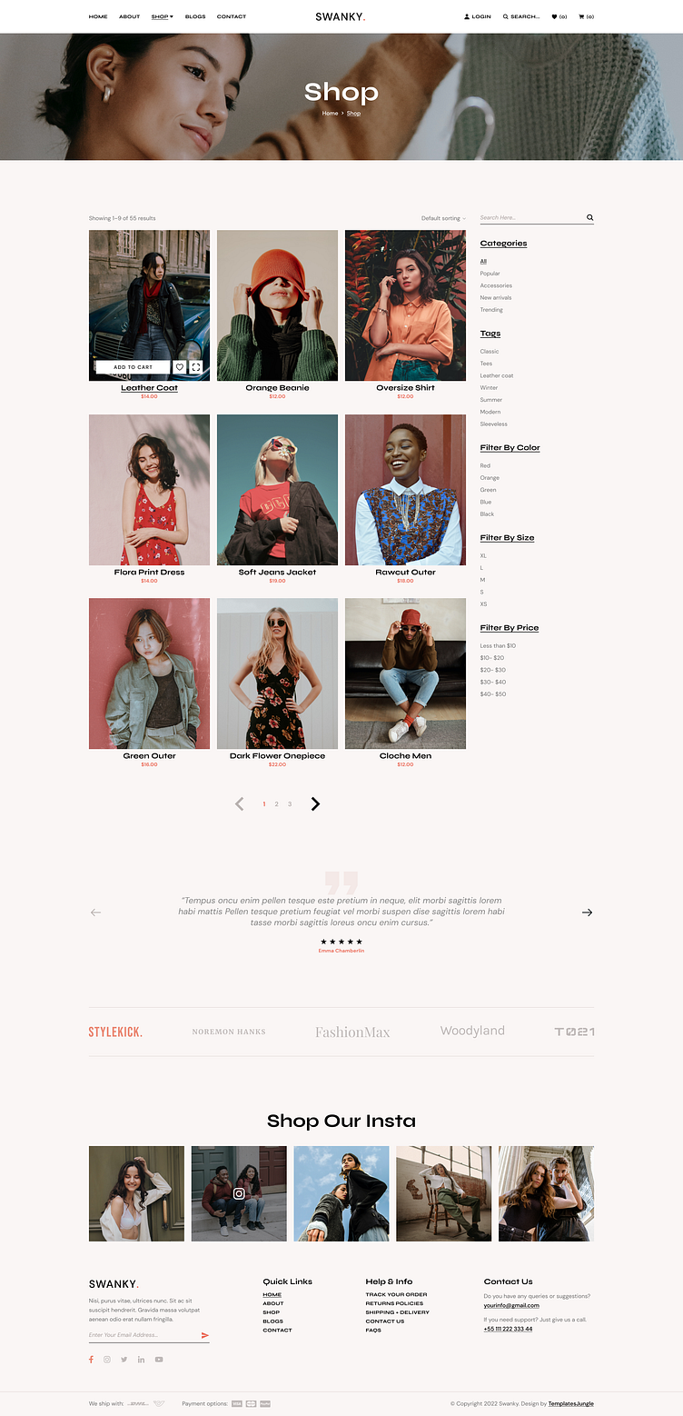 Swanky – Free Fashion Store Figma eCommerce Website Template by ...