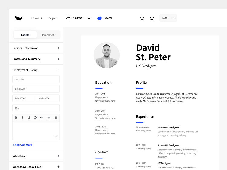 Resume Builder By Dstudio On Dribbble