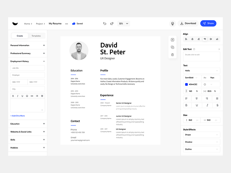 Resume Builder By Dstudio On Dribbble