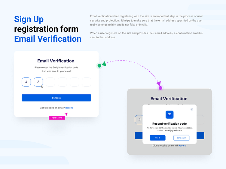 Email verification | Sign Up page | UX by Valeria SAViNA on Dribbble