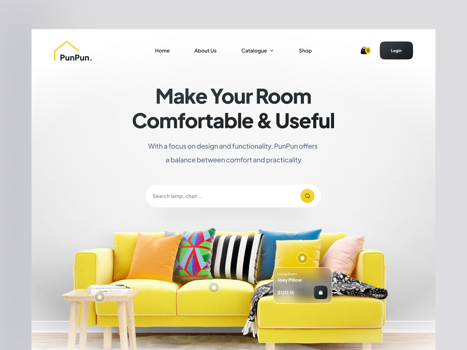 PunPun - Furniture Landing Page by Akmal⚡ for Pickolab Studio on Dribbble