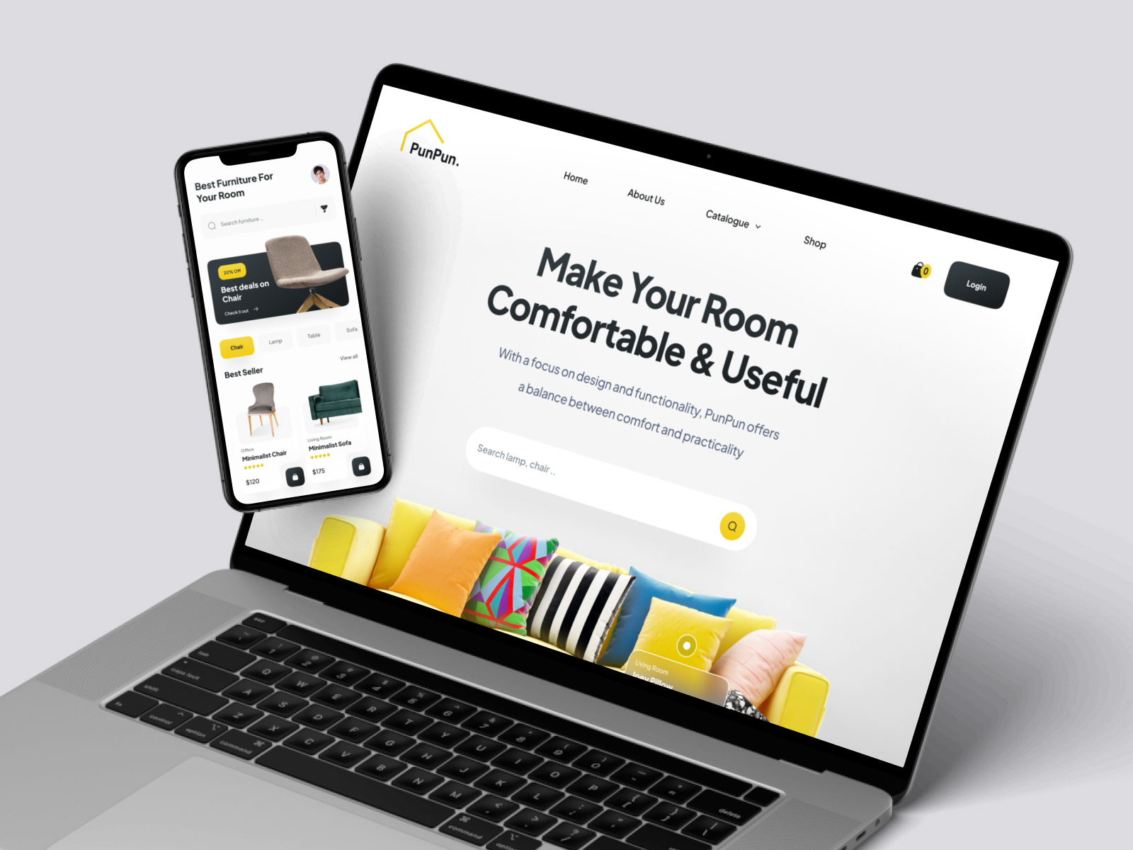 PunPun - Furniture Landing Page by Akmal⚡ for Pickolab Studio on Dribbble