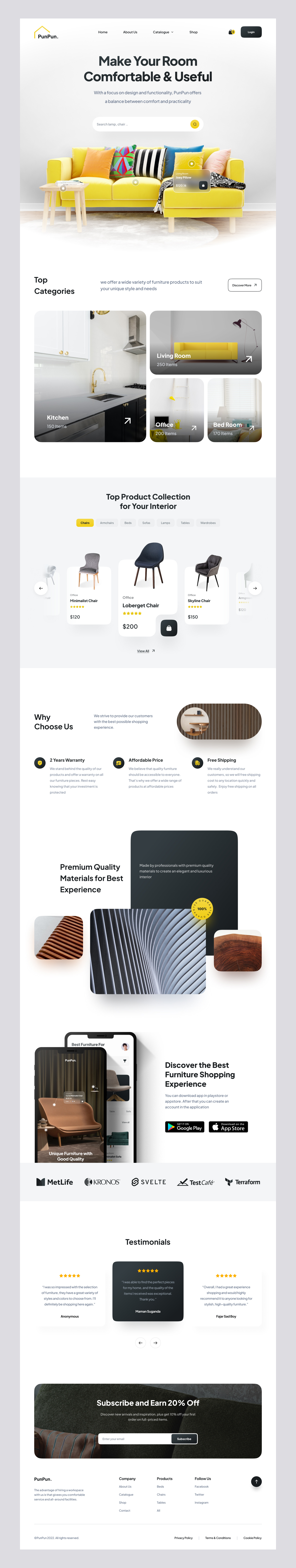 PunPun - Furniture Landing Page by Akmal⚡ for Pickolab Studio on Dribbble
