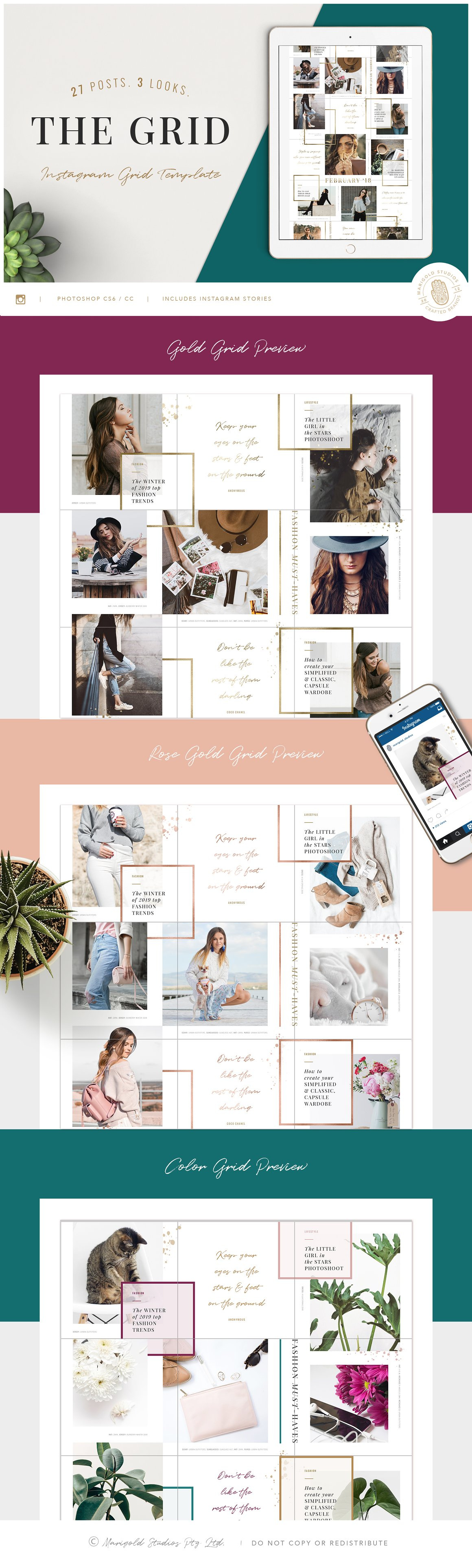 THE GRID Instagram Posts Layout by Instagram Templates & Themes on Dribbble