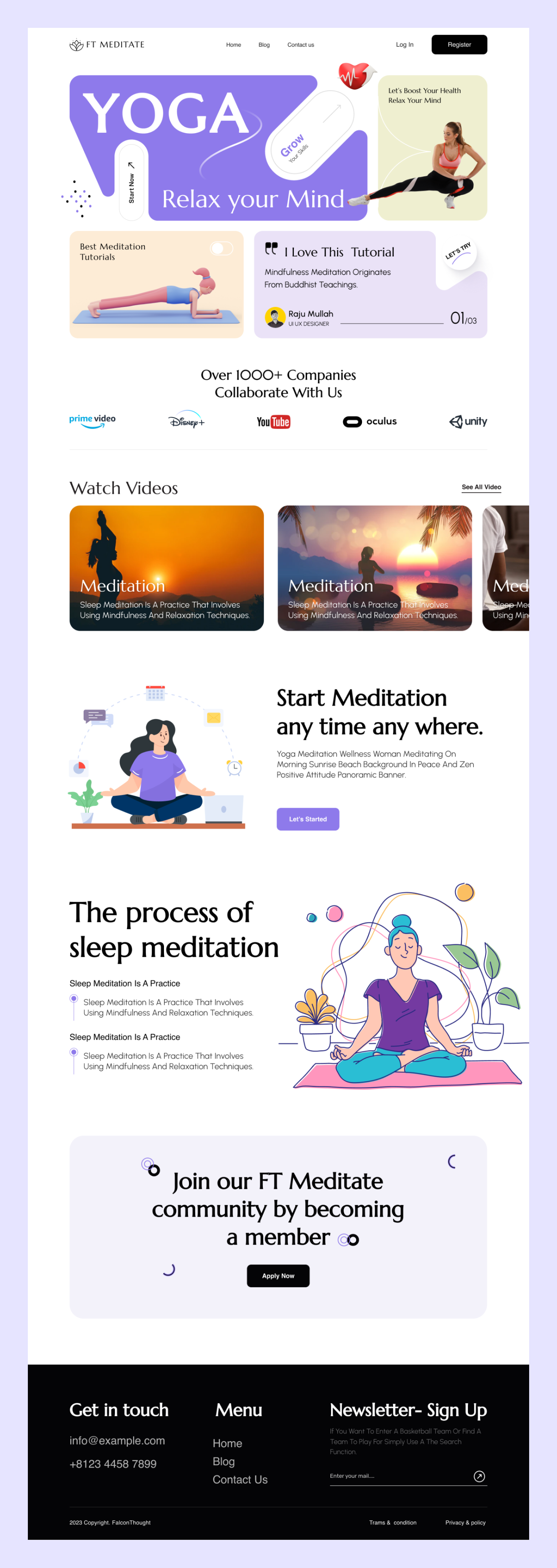 Yoga - Landing Page Design by FalconThought for FalconThought - UX/UI ...