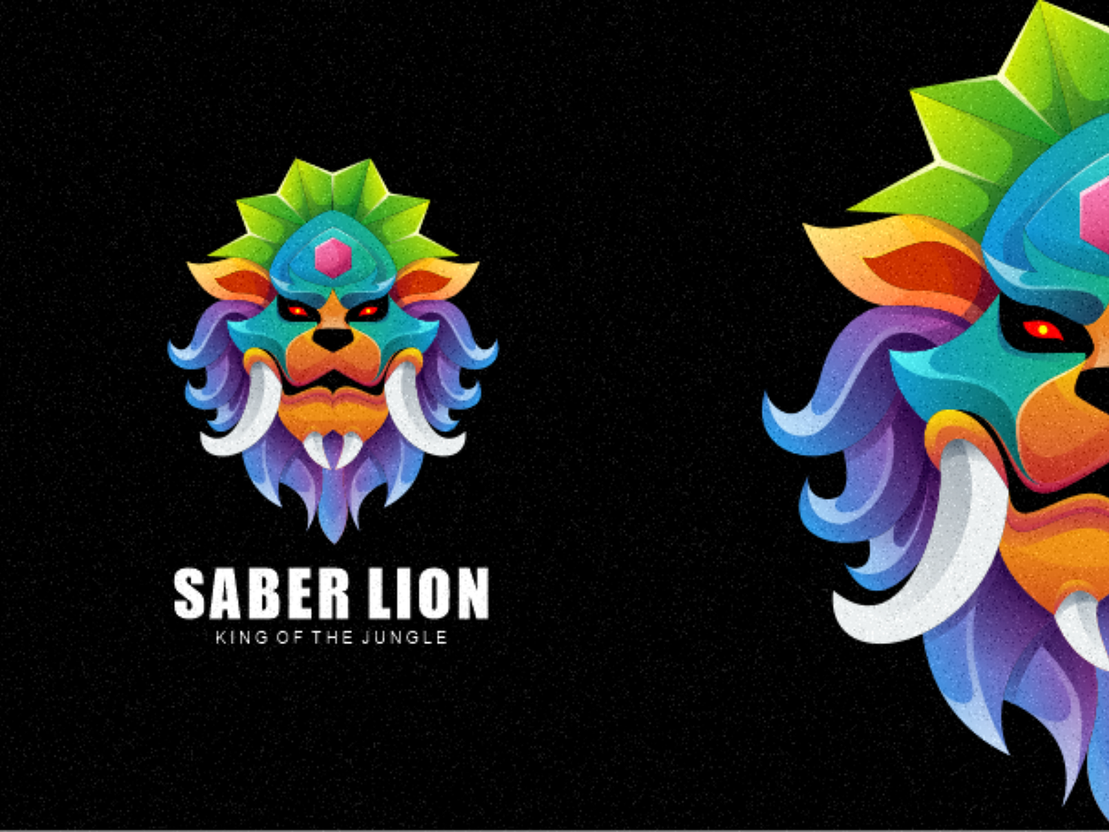 Saber Lion Colorful Logo Design by Martowis_Std on Dribbble