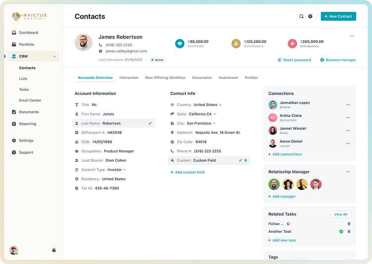 CRM Contacts Page by Shinas P for Stead on Dribbble