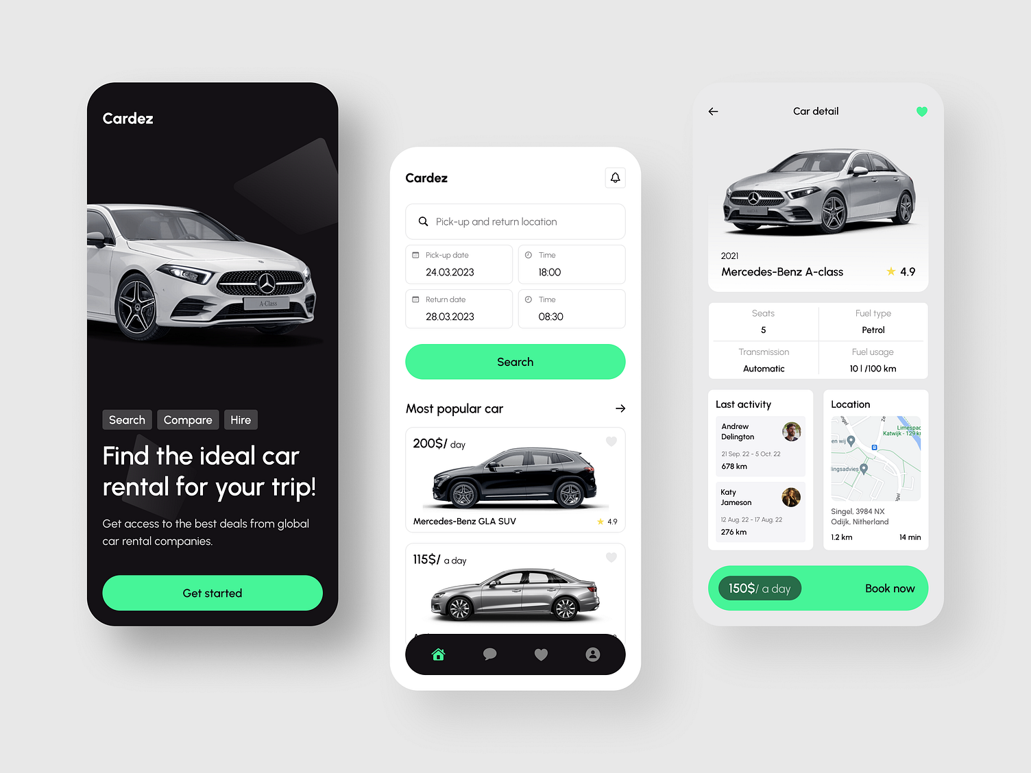 Car Rental App Concept by Kovalyova Yana for Spaceberry Studio on Dribbble