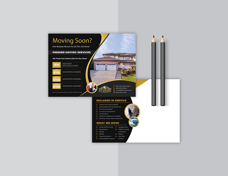 Moving Service Postcard Design by Md Ahaduzzaman on Dribbble