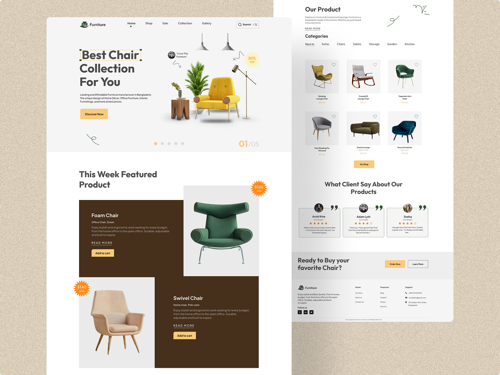 Furniture- Landing Page Design by Miharab Hasan Mubin on Dribbble