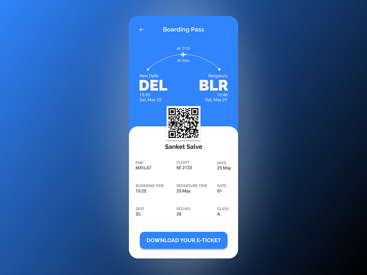 Boarding Pass Daily Ui 24 By Priyanshu Negi On Dribbble