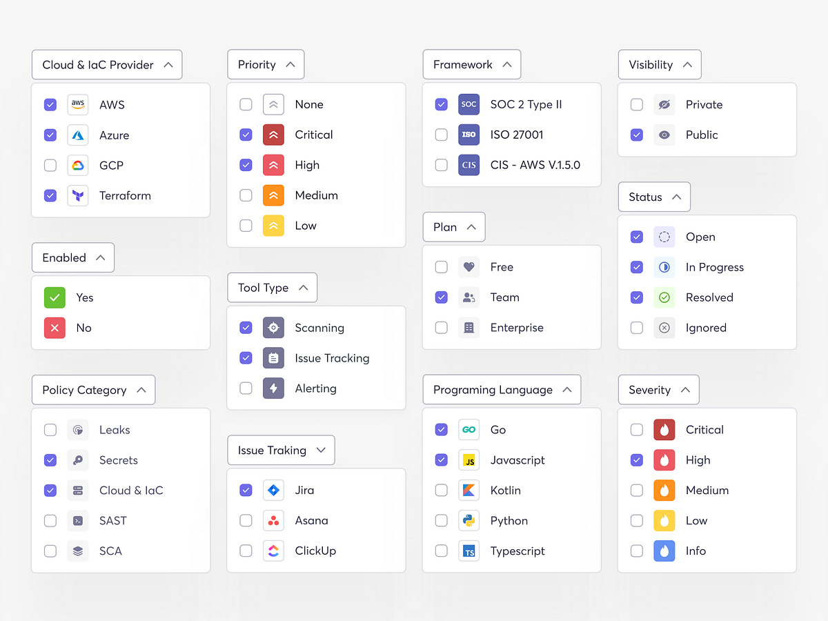 Dropdown Selection | Design System by Moty Weiss for Cycode Design Team on Dribbble