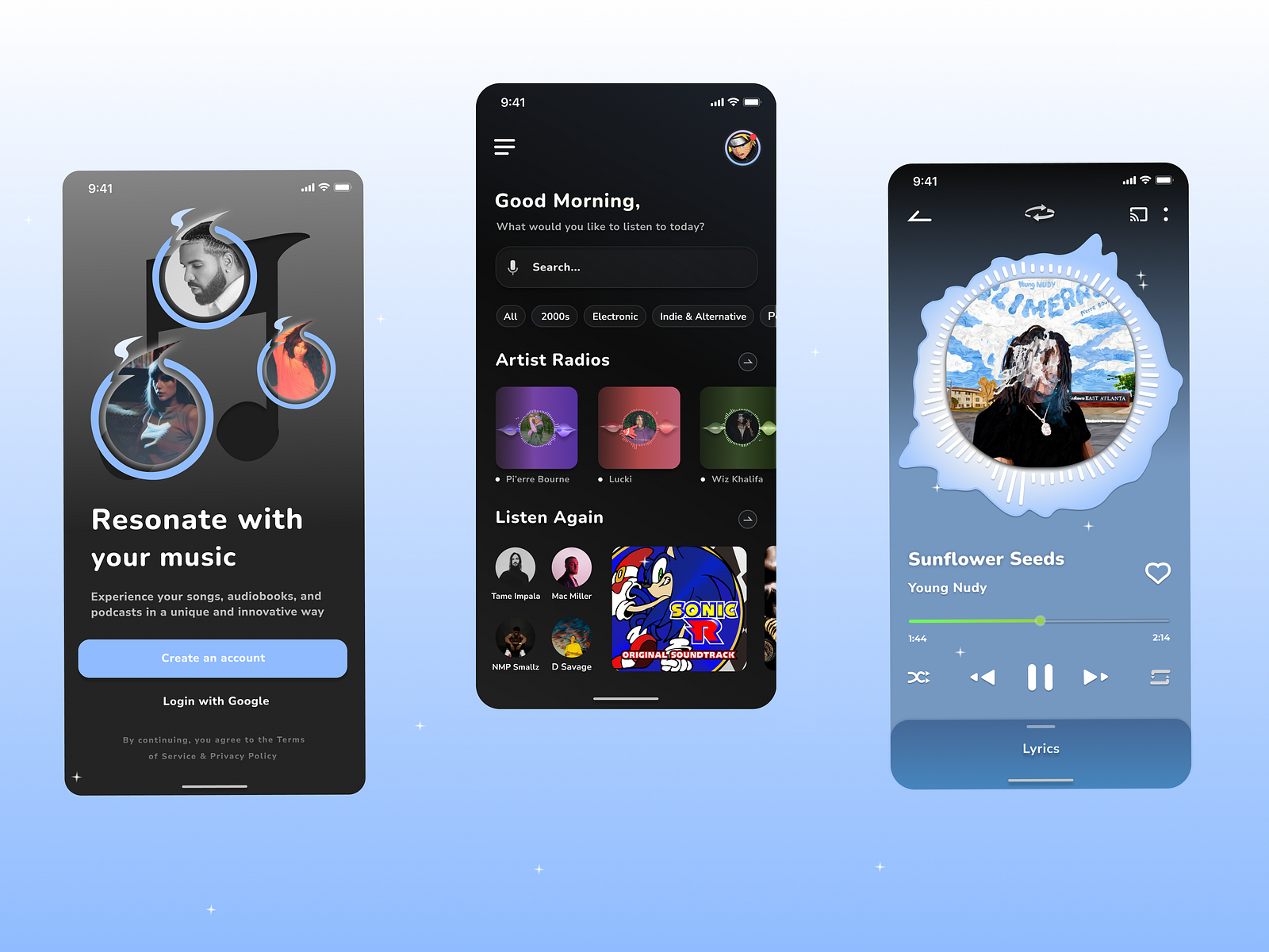 Soul Sonic Music App *Screen Presentation Round 1 by Supersonic on Dribbble