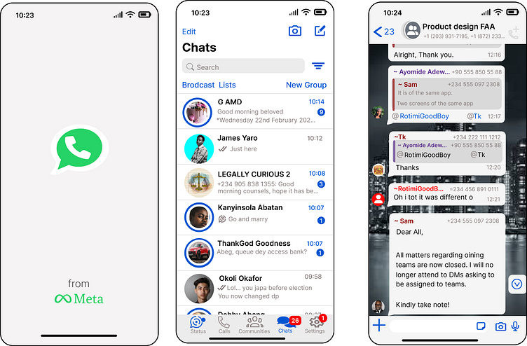 WhatsApp Chat Replica by Olufunke Ojo on Dribbble
