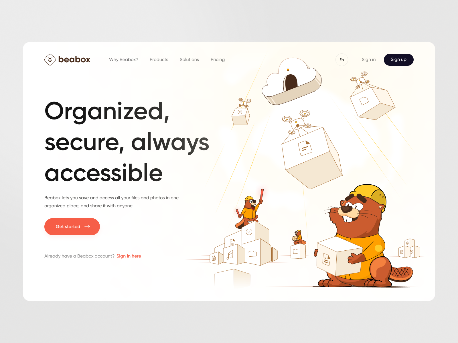 Beabox: Cloud Storage Platform by Hyperfantasy on Dribbble