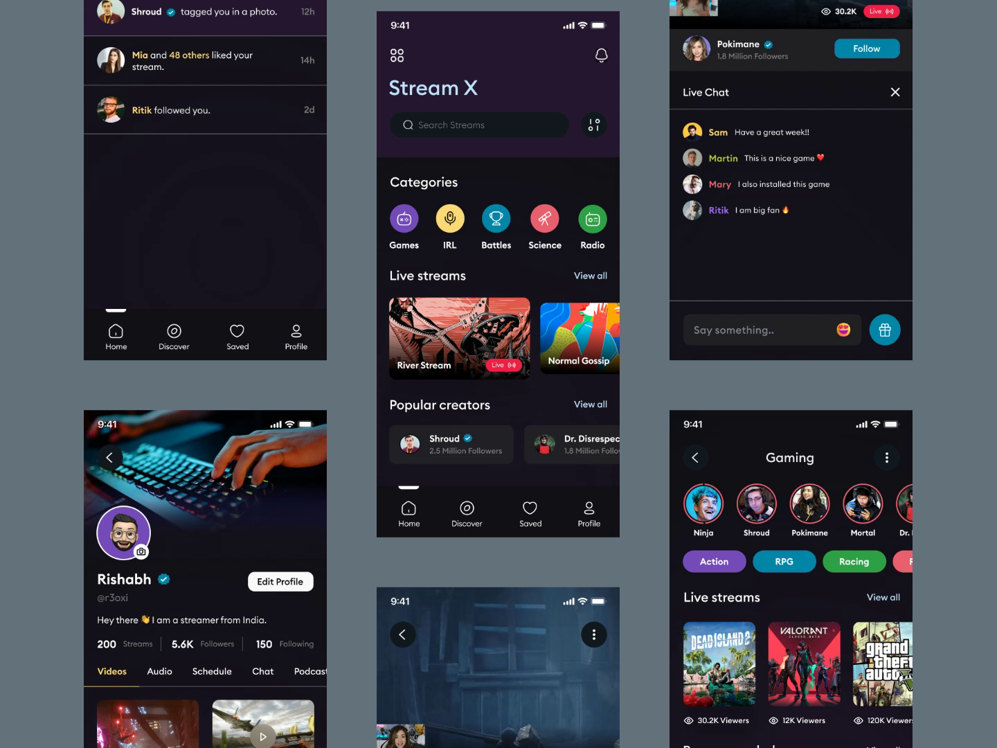 Streaming App UI Design | Rish Designs by Rishabh Saxena on Dribbble