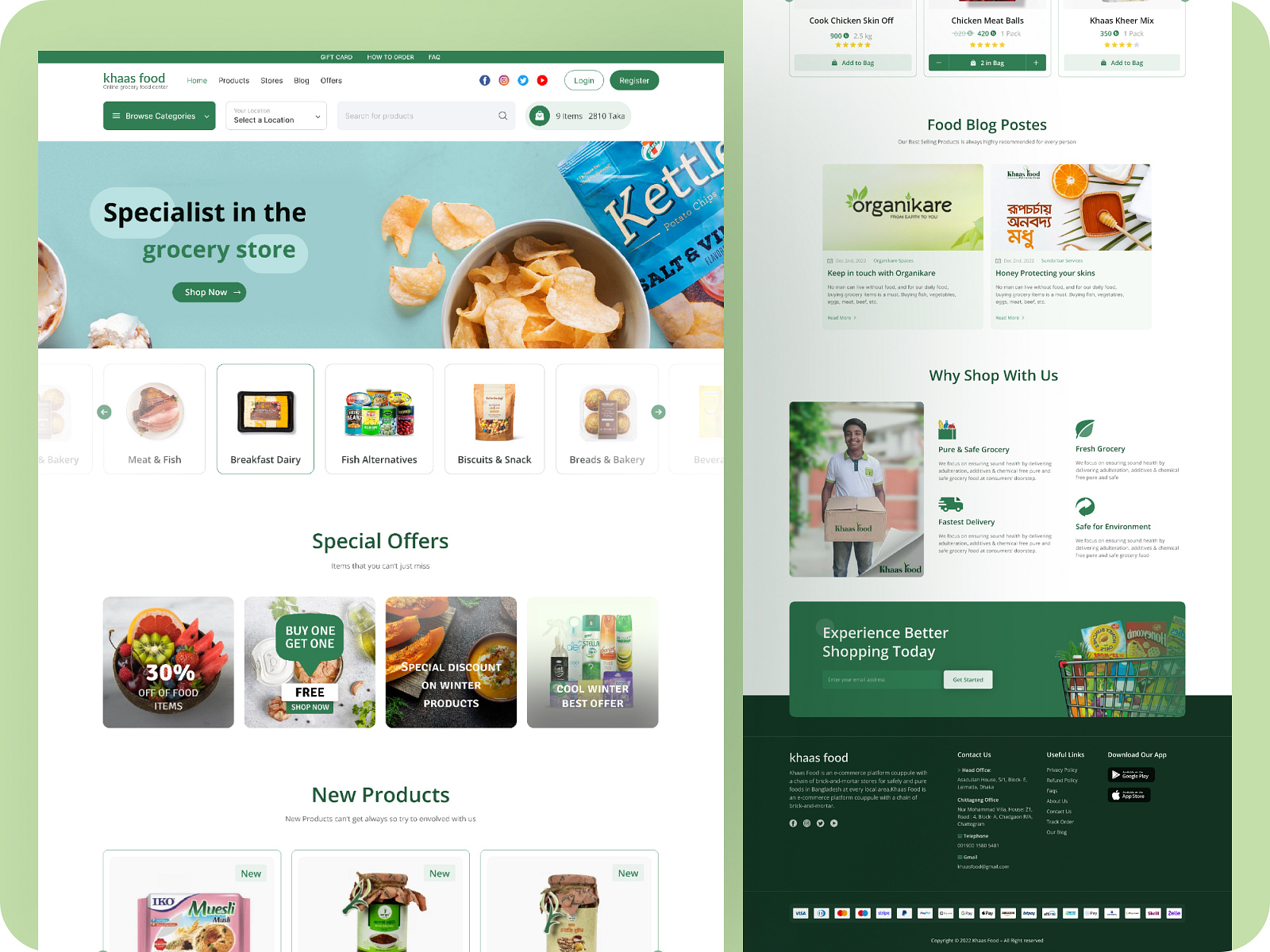 Food E-commerce Landing Page by Ahmed Eehtisham on Dribbble