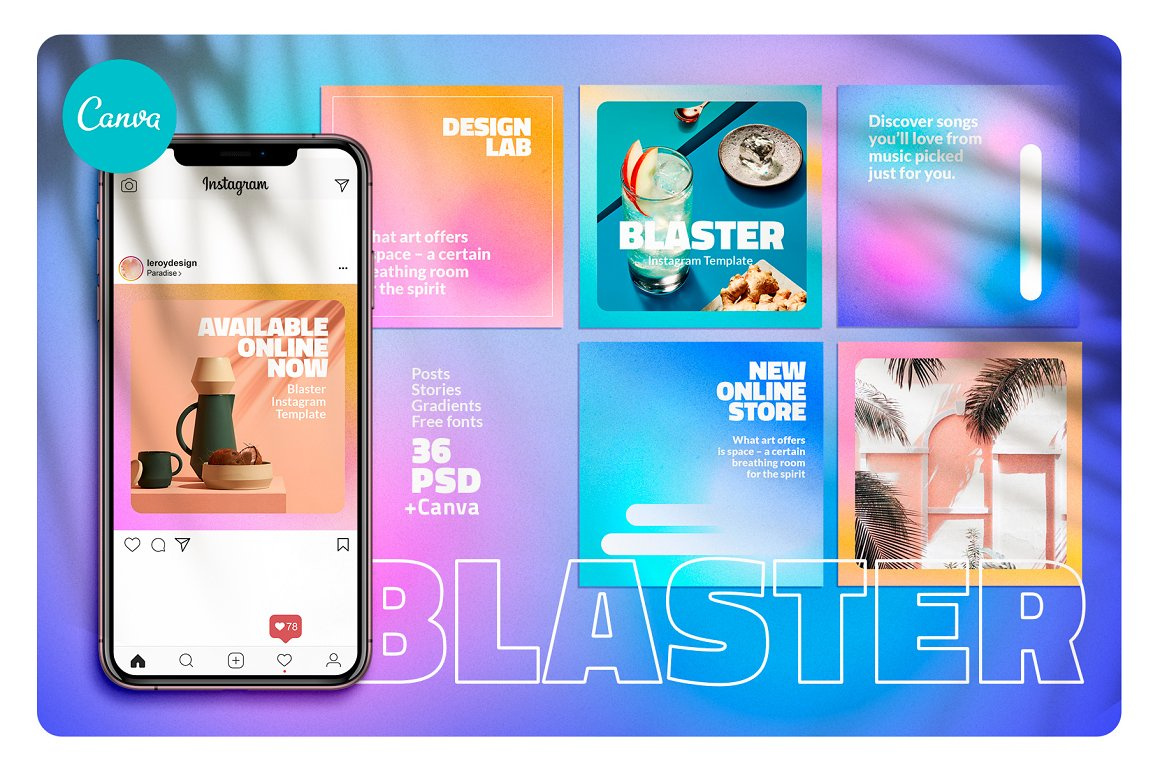 BLASTER - Canva Instagram Template by Instagram Templates & Themes on ...