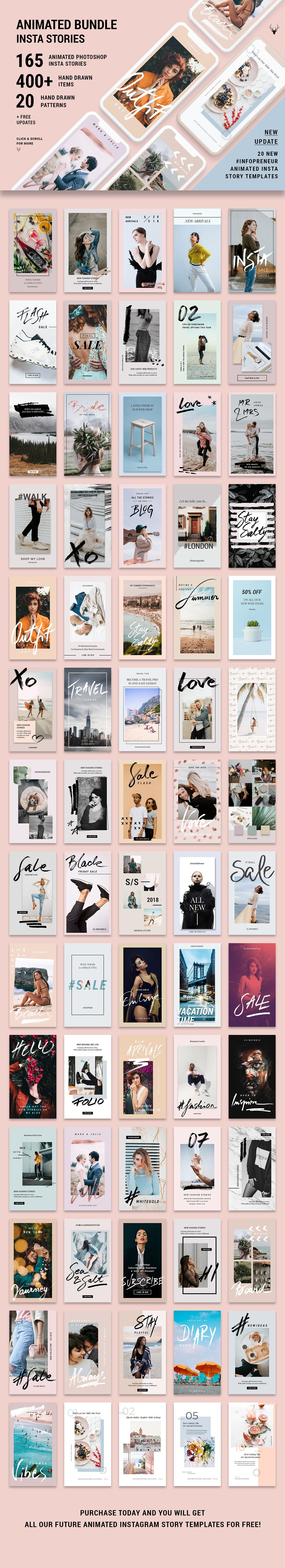 ANIMATED Instagram Stories Bundle by Instagram Templates & Themes on ...