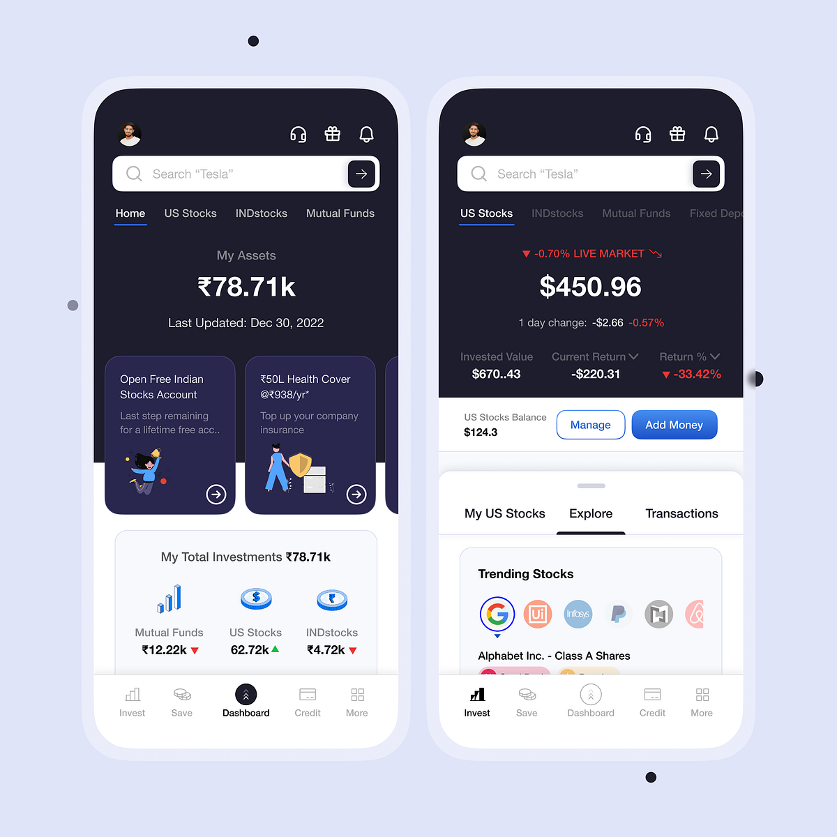 IND Money App Redesign | Finance App UI | Simple UX by Asim Antule on ...