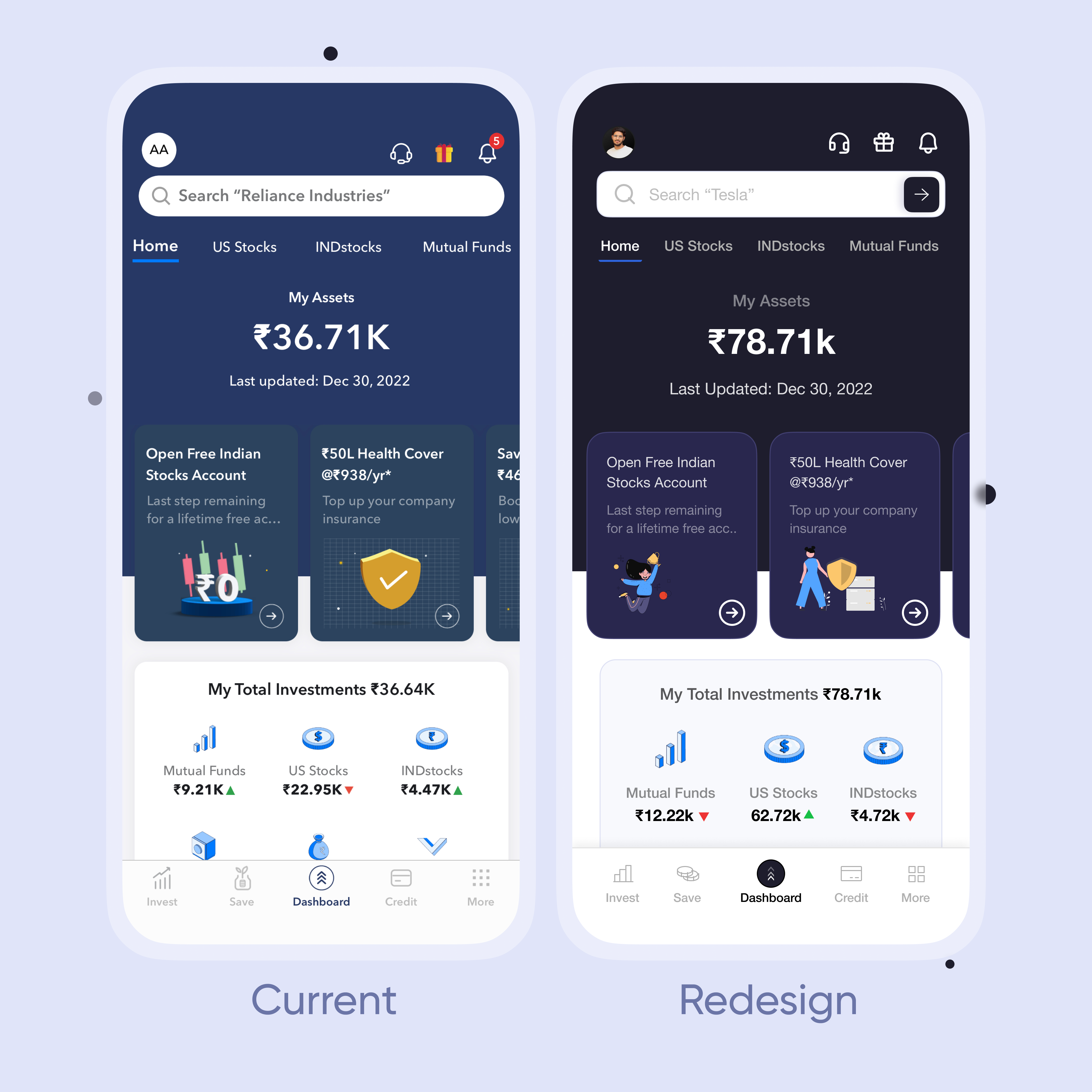 IND Money App Redesign | Finance App UI | Simple UX by Asim Antule on ...