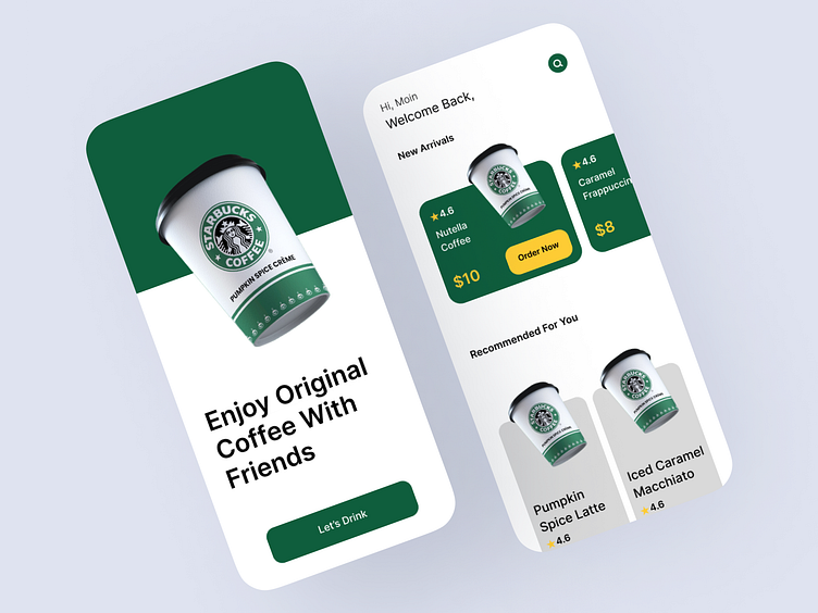 Coffee Shop UI by Moin on Dribbble