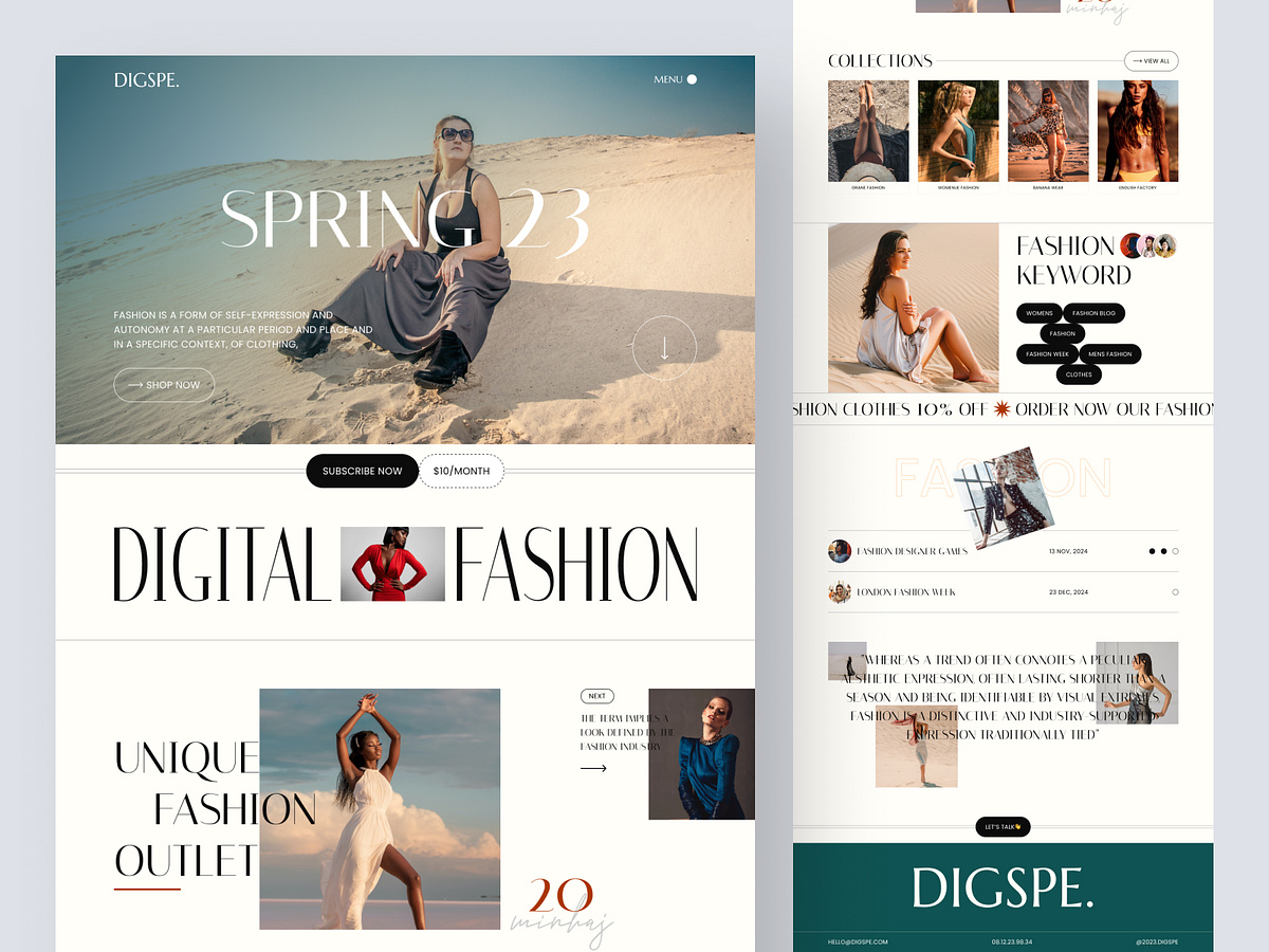 Fashion Landing Page Design by Minhaj Uddin on Dribbble
