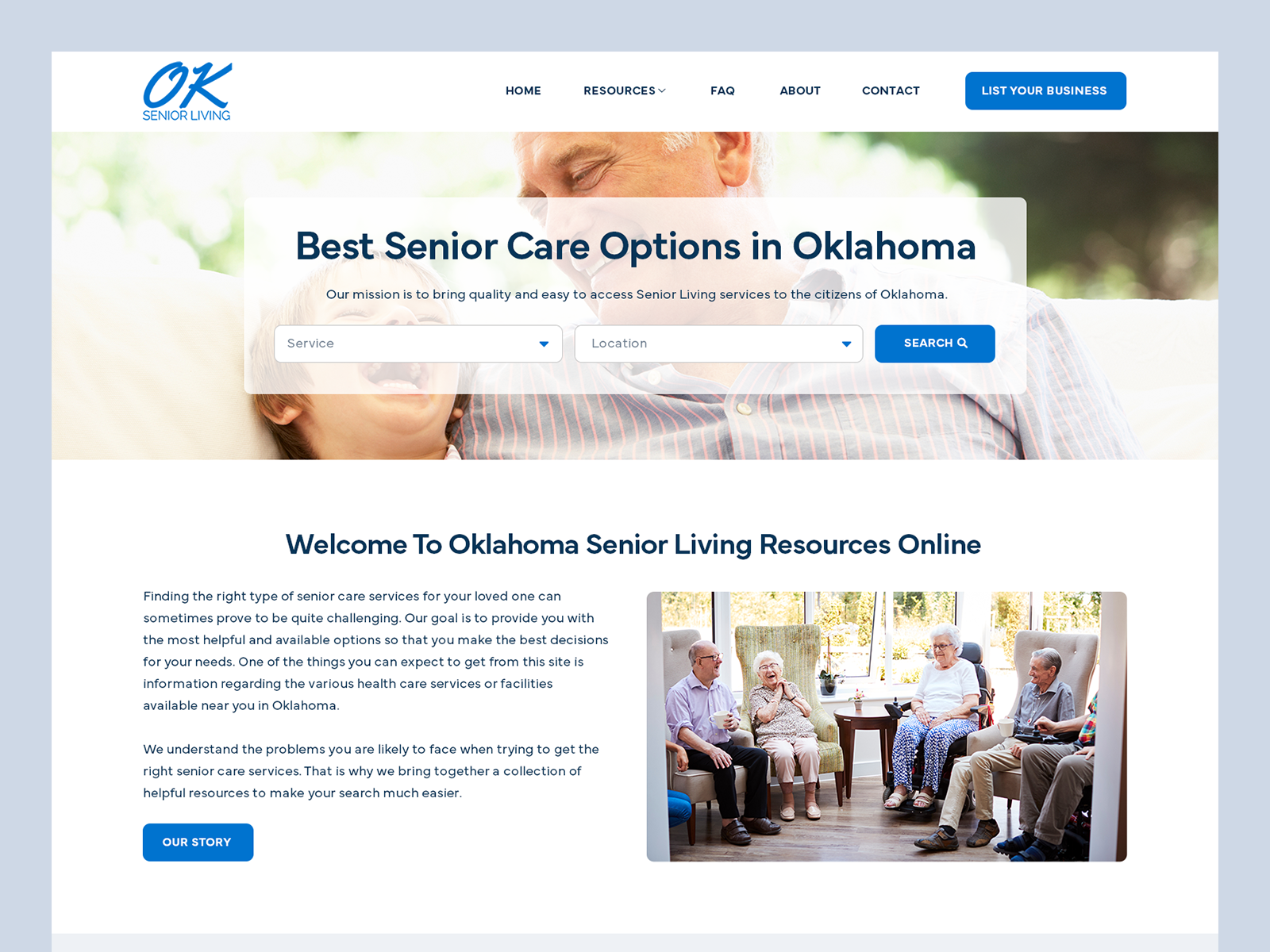 OK Senior Living // Web Design by Hire Jordan Smith on Dribbble
