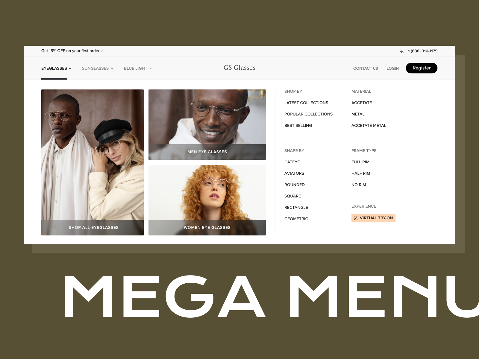Mega Menu Design by Satgur Galhe on Dribbble
