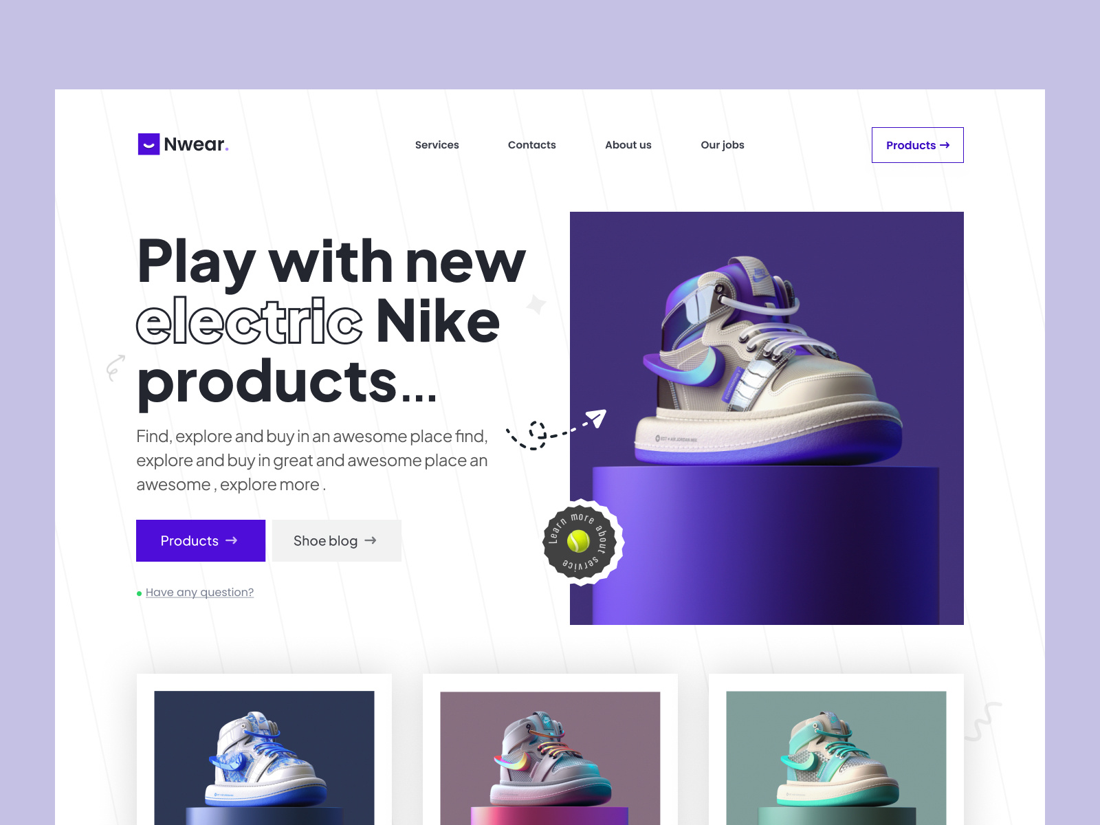 Shoe web design concept by Roohi Koohi on Dribbble