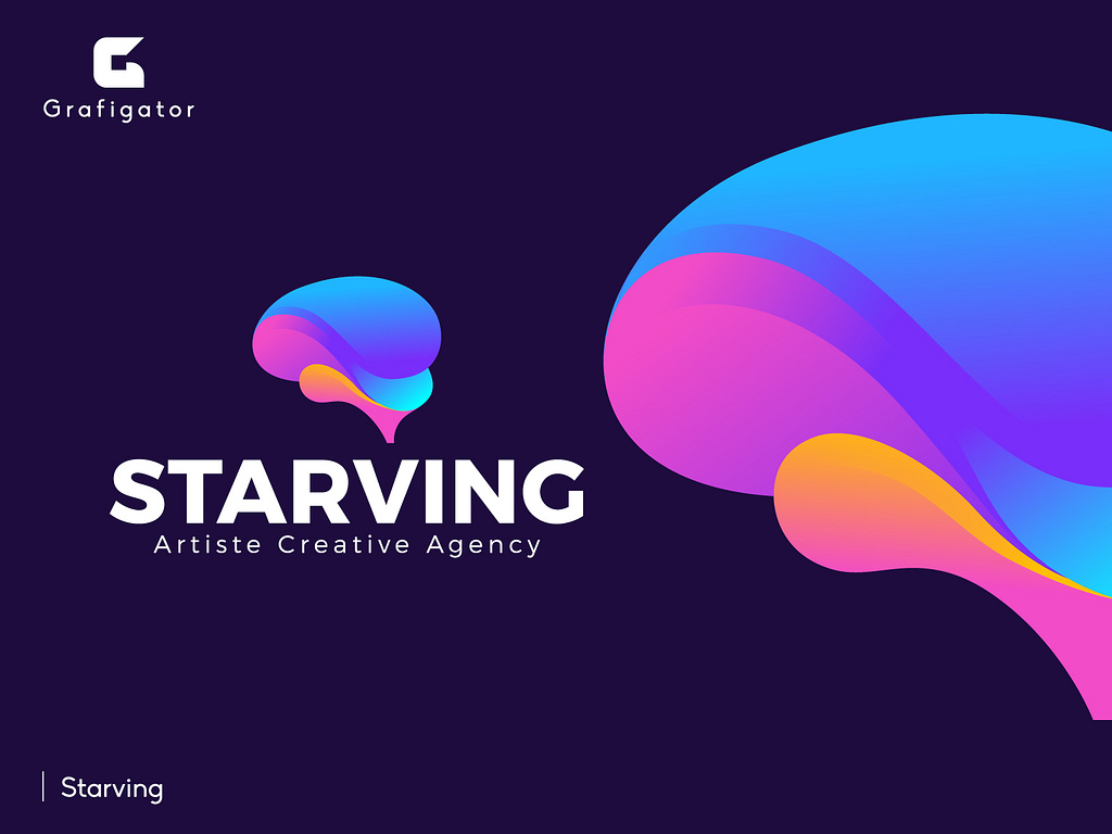 Starving logo design by Muhammad Raheel on Dribbble