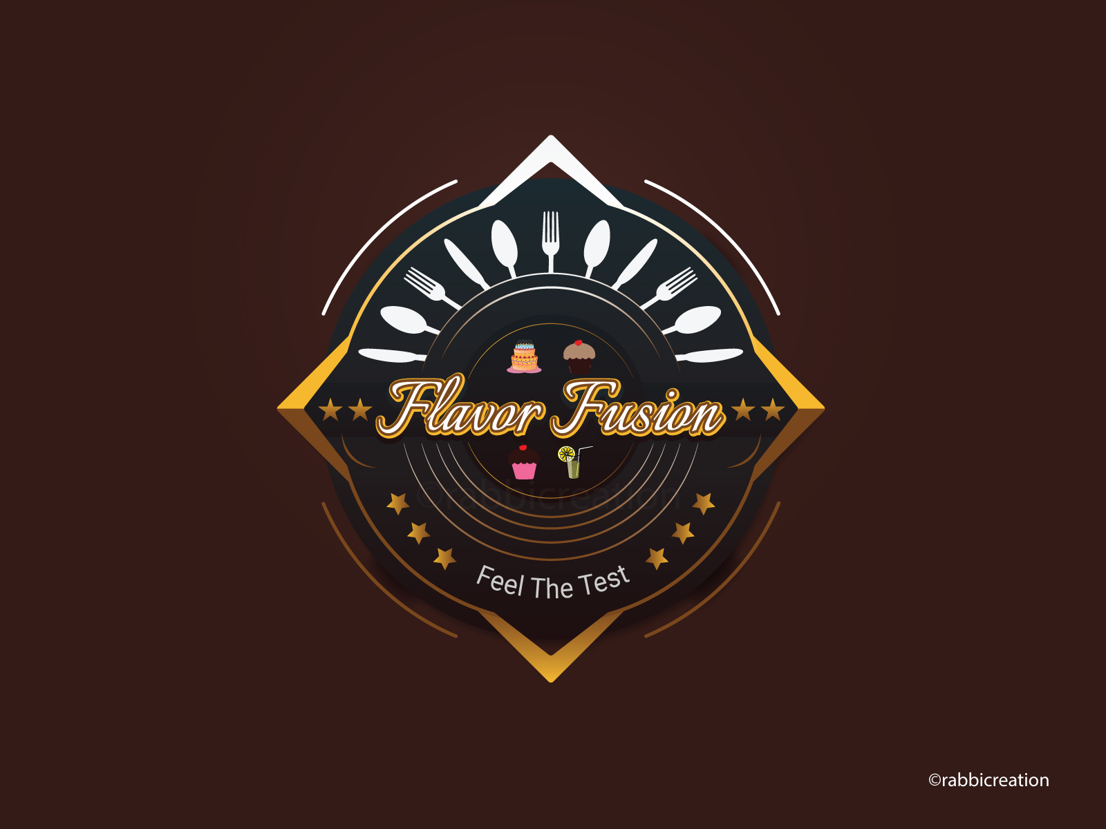 The Flavor Fusion logo is a visually appealing and stylish desig by ...