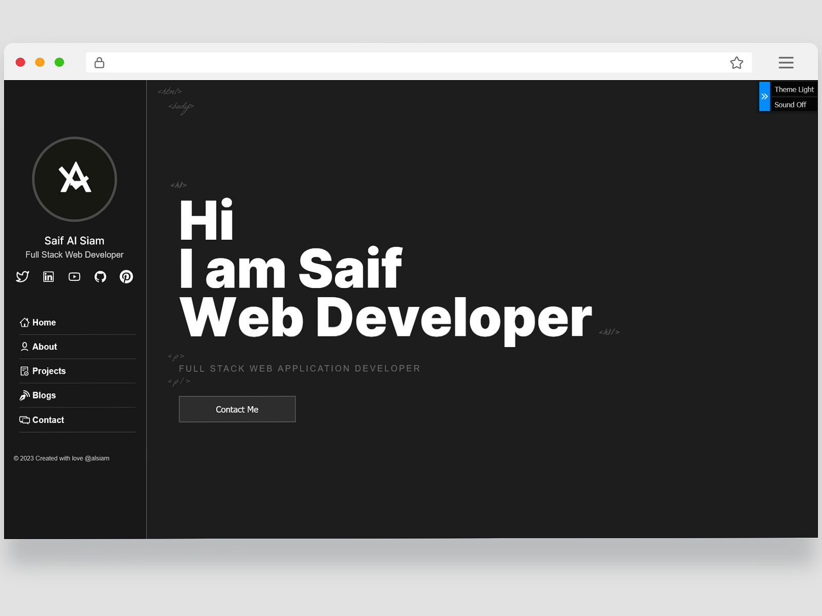 Al Siam's Personal Web Application by Saif Al Siam on Dribbble