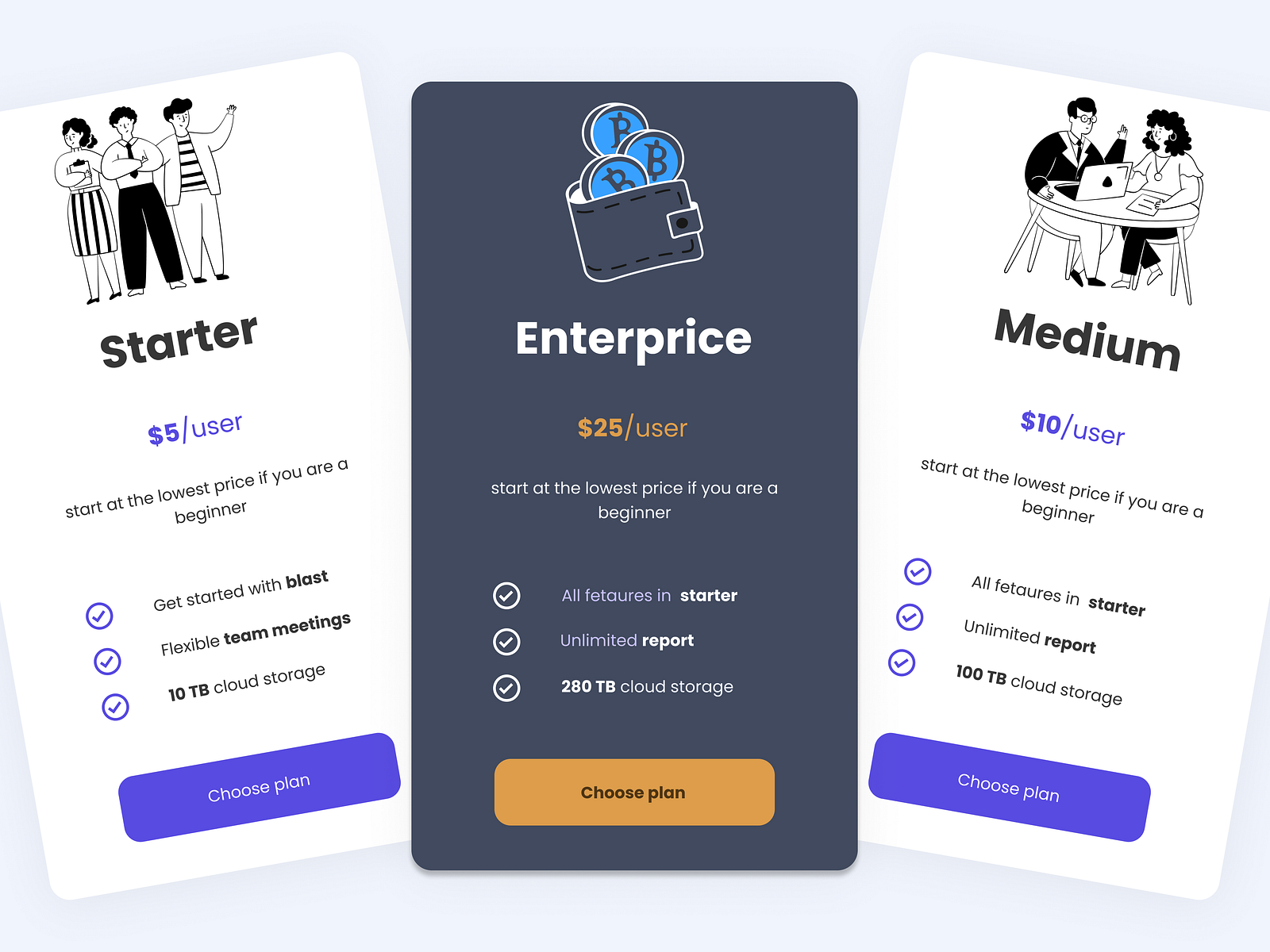 Simple Pricing Card UI Design by Raj Singh on Dribbble