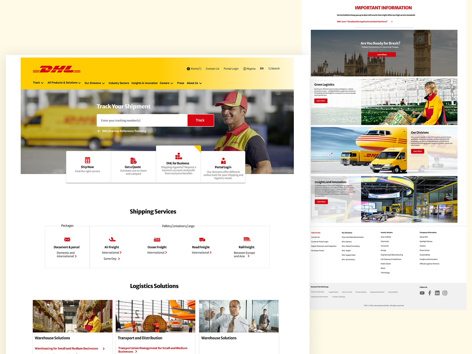 DHL - Landing Page by Abu Rex on Dribbble
