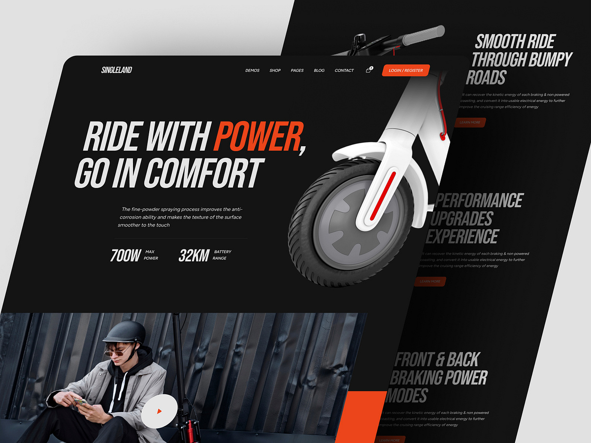 Electric Scooter Landing Page by Md. Shahadat Hussain for DroitLab on ...