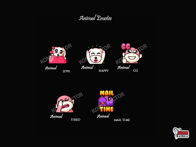 Animal Twitch Emotes by Kong Vector on Dribbble