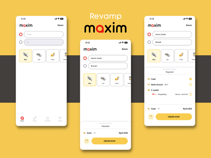 Case Study - Revamp Maxim App by Zahrah Firyal Salma on Dribbble