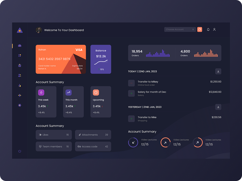 Fintech Dashboard UI Concept by Rohan Kambli on Dribbble